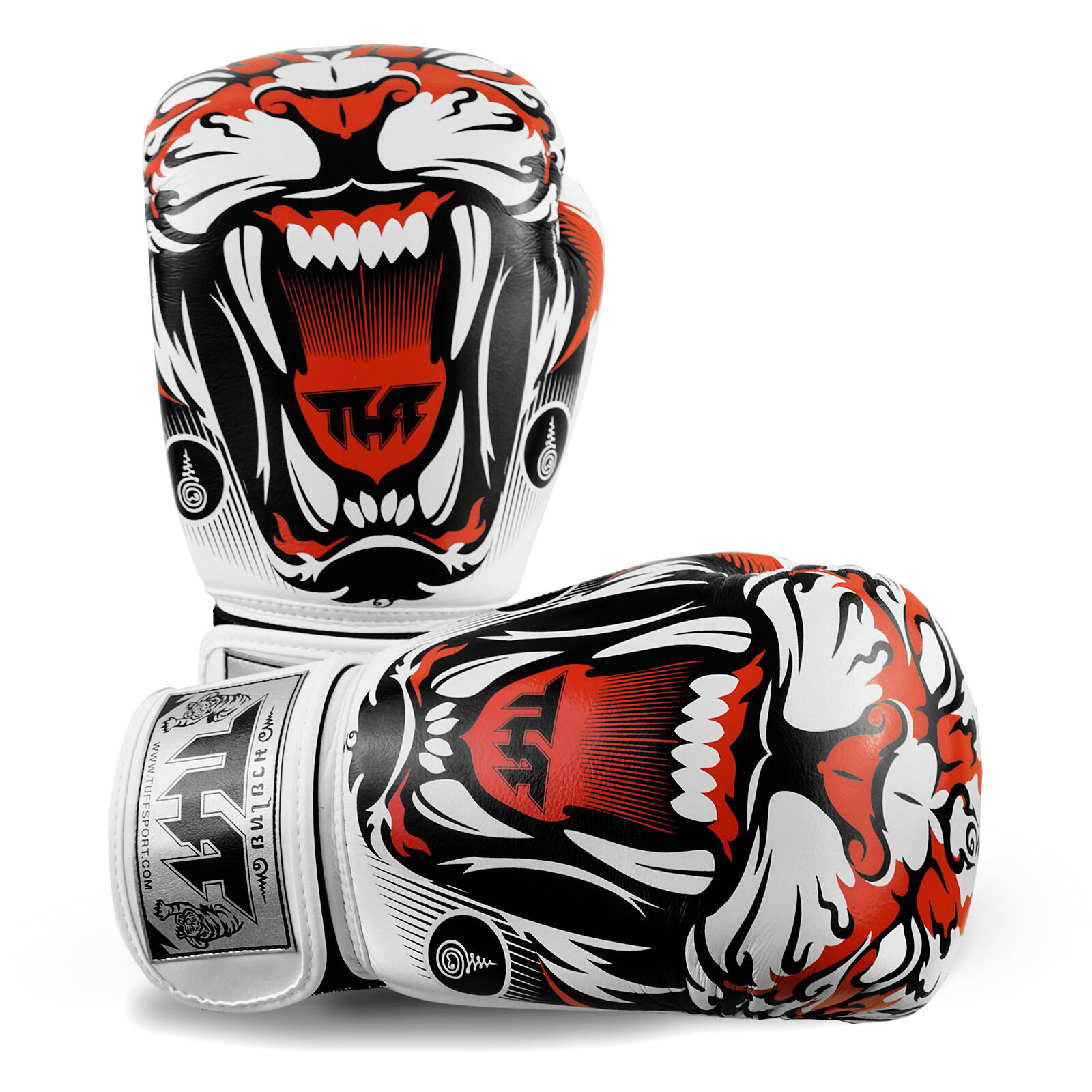 TUFF - Tiger Boxing Gloves - White - TUFF Sport