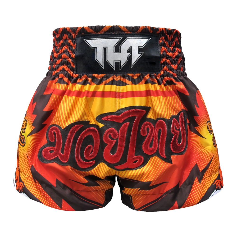 TUFF - Orange Double Tiger Thai Boxing Shorts - TUFF Sport